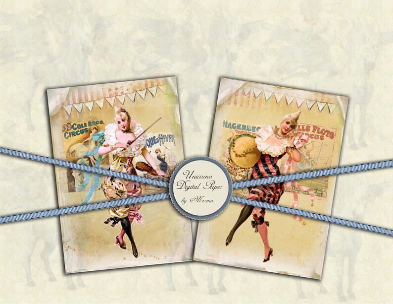 Vintage Circus Paper Pack Digital Paper Printable Pattern | Etsy