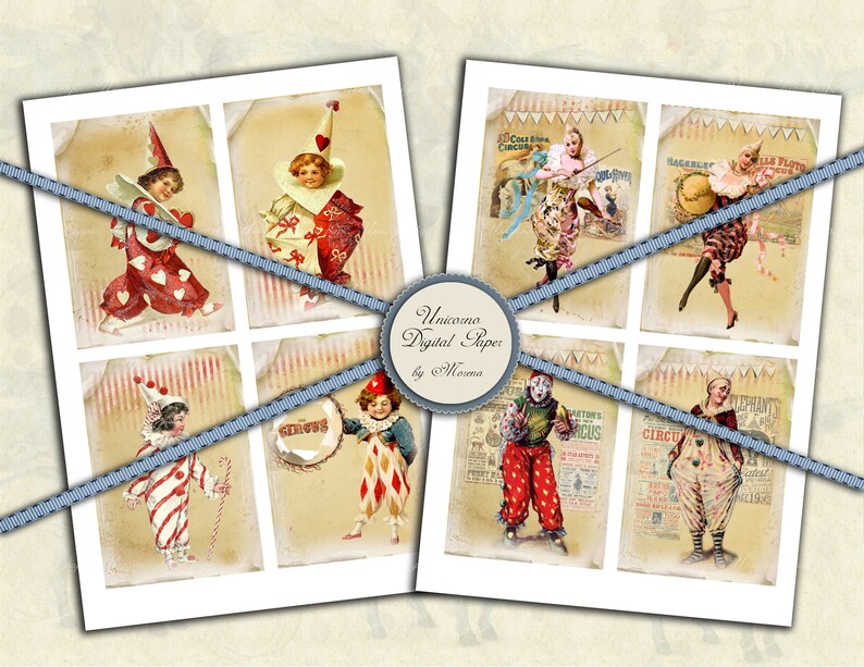 Vintage Circus Paper Pack Digital Paper Printable Pattern | Etsy