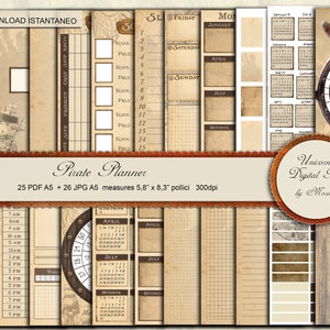PIRATE PLANNER Kit Perpetual Calendar, Printable Week Plan Templates ...