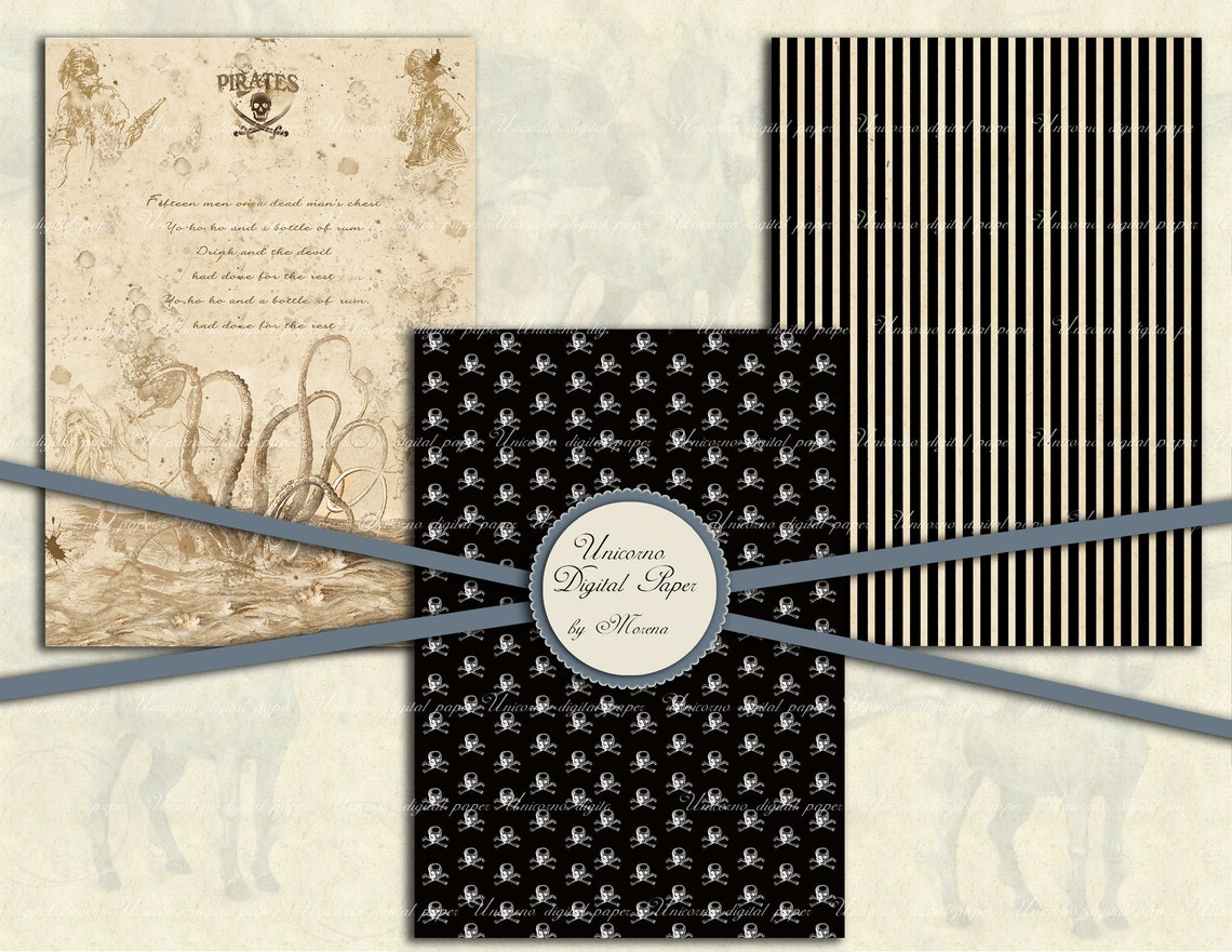 Pirate Paper Pack, A4 Digital Sheets, Vintage Maps and Sea Art - Etsy