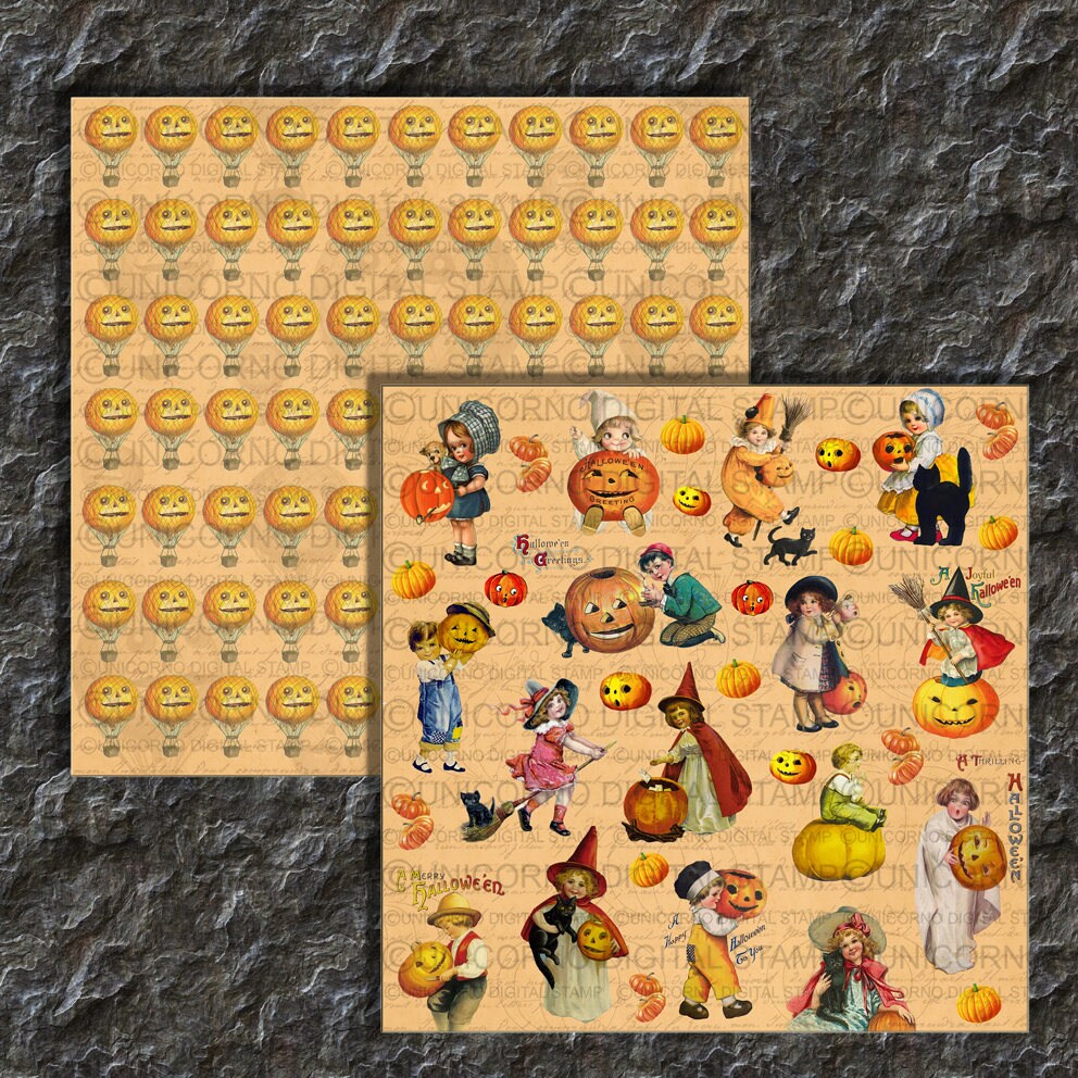 Halloween Paper Pack Stripes, Scrapbooking, Paper Crafting, Printable ...