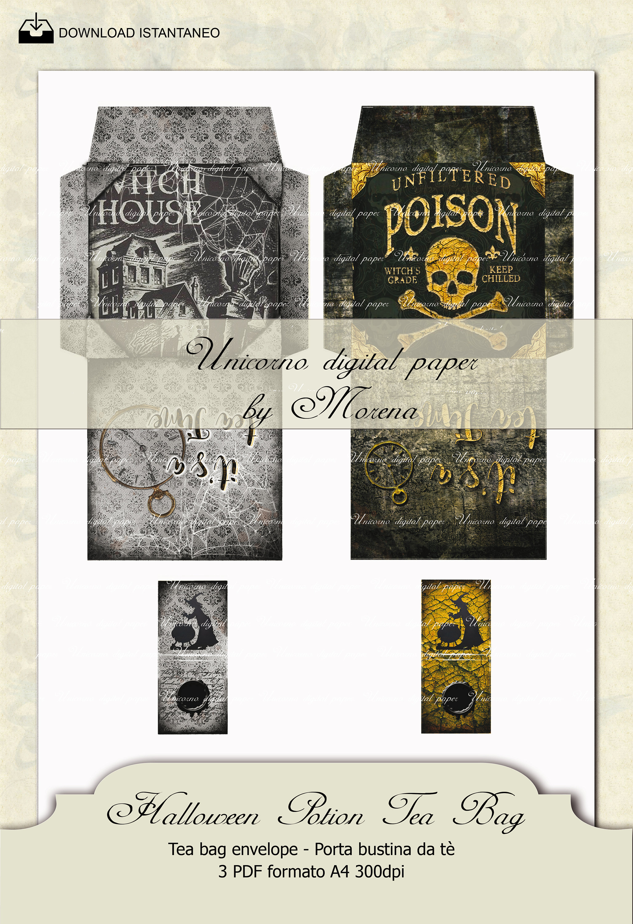 HALLOWEEN Potions Tea Bags Tea Bag Holder Tea Envelope | Etsy