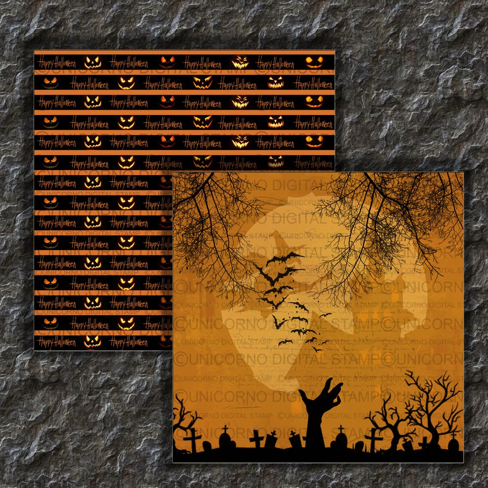 HALLOWEEN SCRAPBOOK Halloween Decorations Digital Paper for - Etsy
