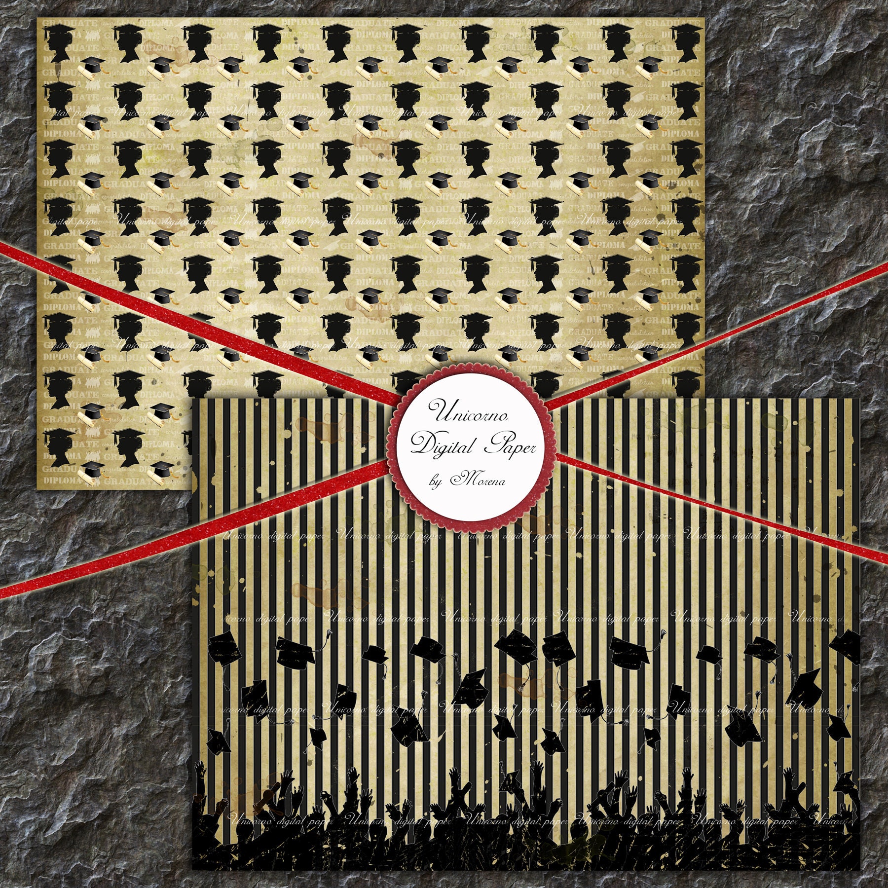 Graduation Digital Papers Vintage Grad Papers Scrapbook - Etsy