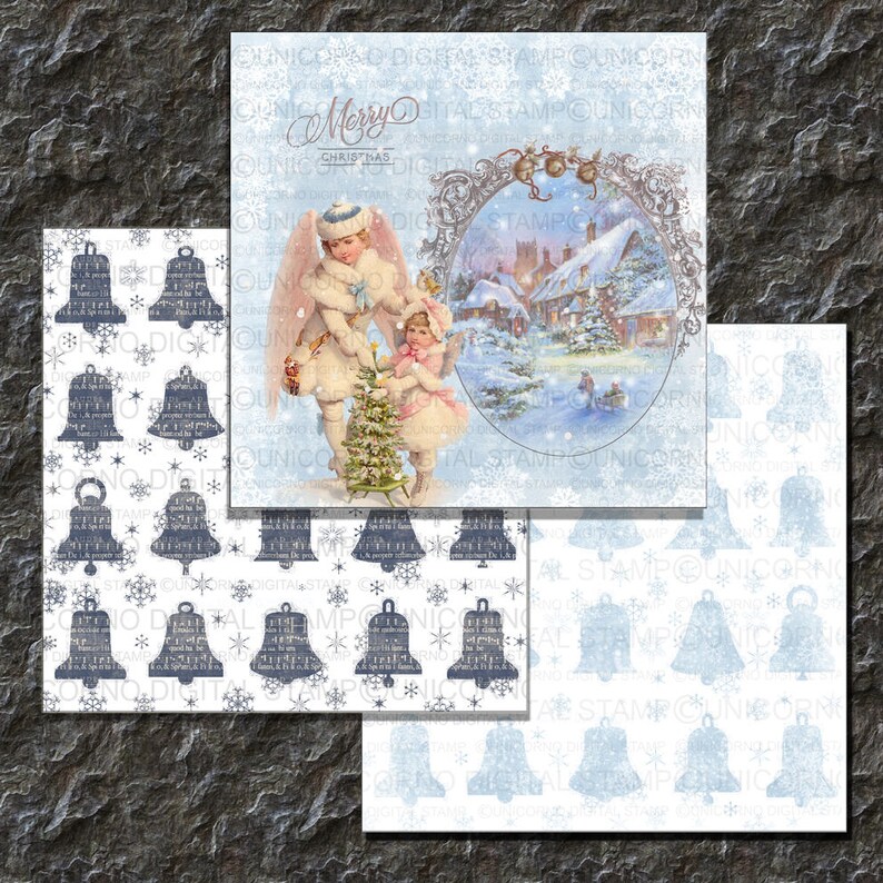 WINTER WONDERLAND, Tag, Digital Paper, Santa Claus, Labels, Christmas ...