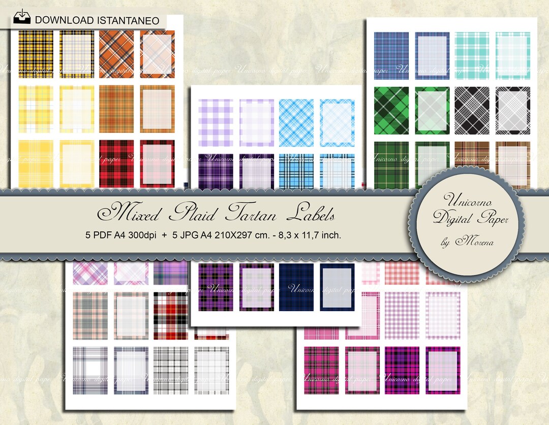 Plaid Tartan Box Printable Planner Sticker, Perfect for Journaling ...