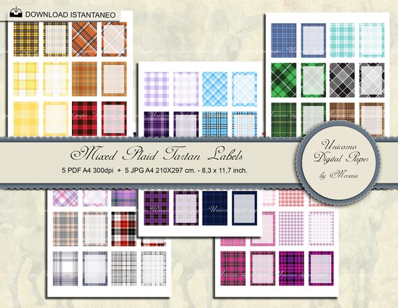 Plaid Tartan Box Printable Planner Sticker Perfect for - Etsy