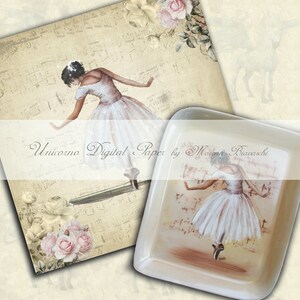 DANCE SCRAPBOOK PAPER, Ballerina Vintage, Ballerina Wall Art, Digital ...