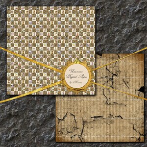 ALICE'S Adventures in Wonderland Scrapbook, Digital Paper Pack 12x12 ...