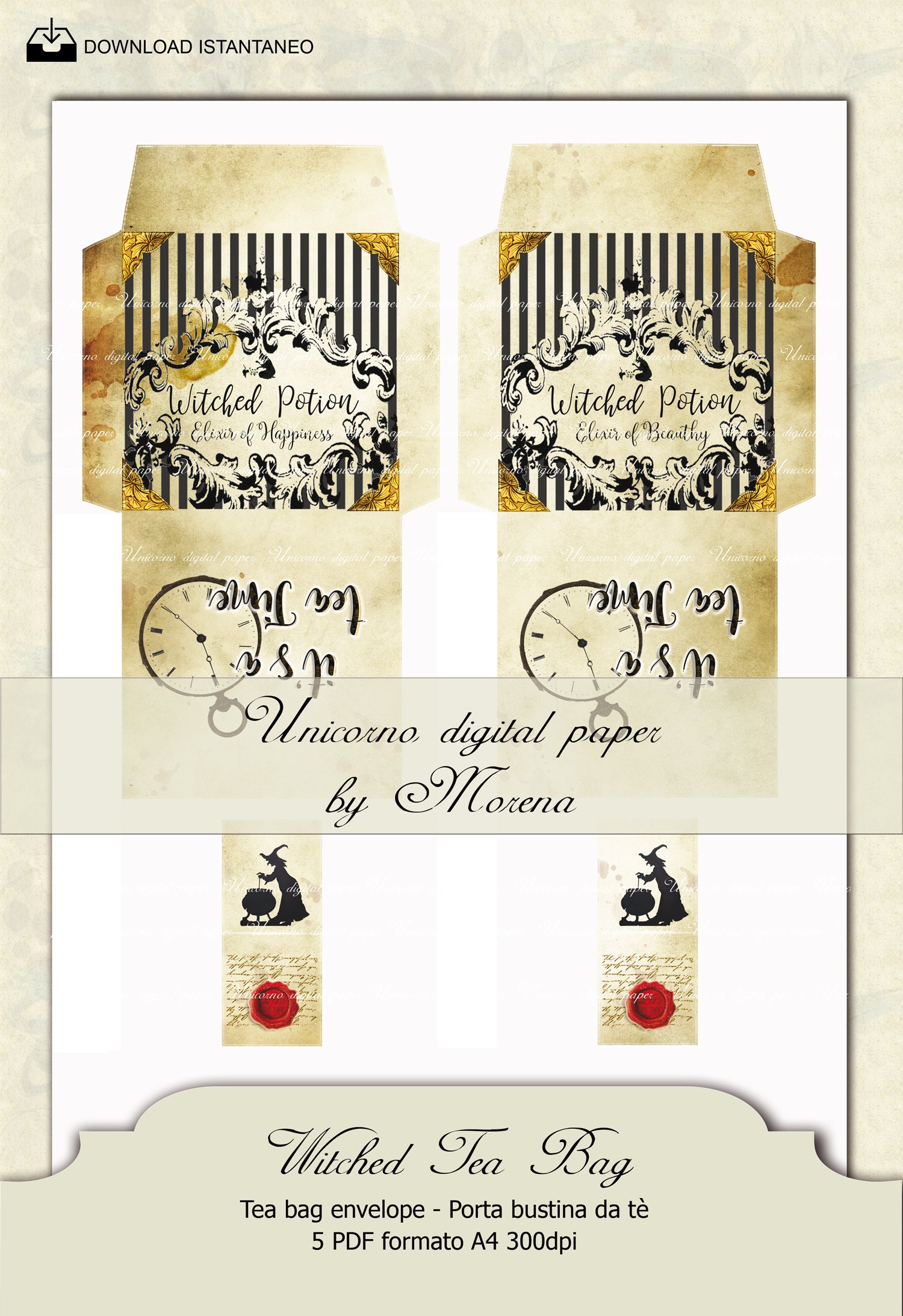 Witched Tea Bag Tea Bag Holder Tea Envelope Printable - Etsy