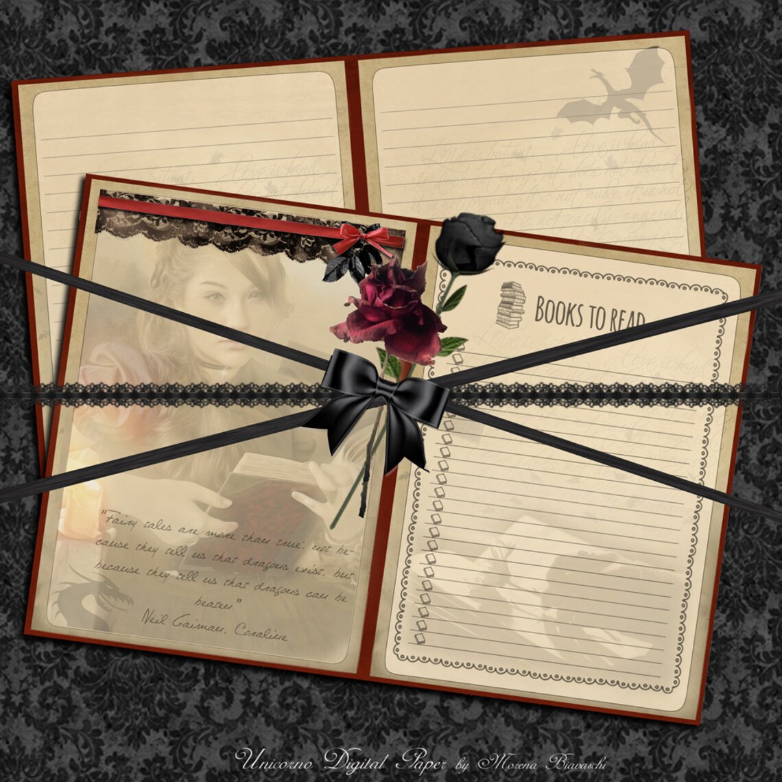 GOTHIC JOURNAL Art Journal Kit Romantic Diary for Gothic | Etsy