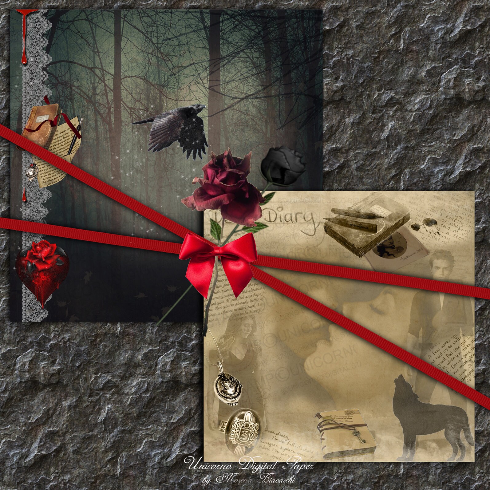VAMPIRE DIARES, Scrapbook Paper for Gothic Lovers - Etsy