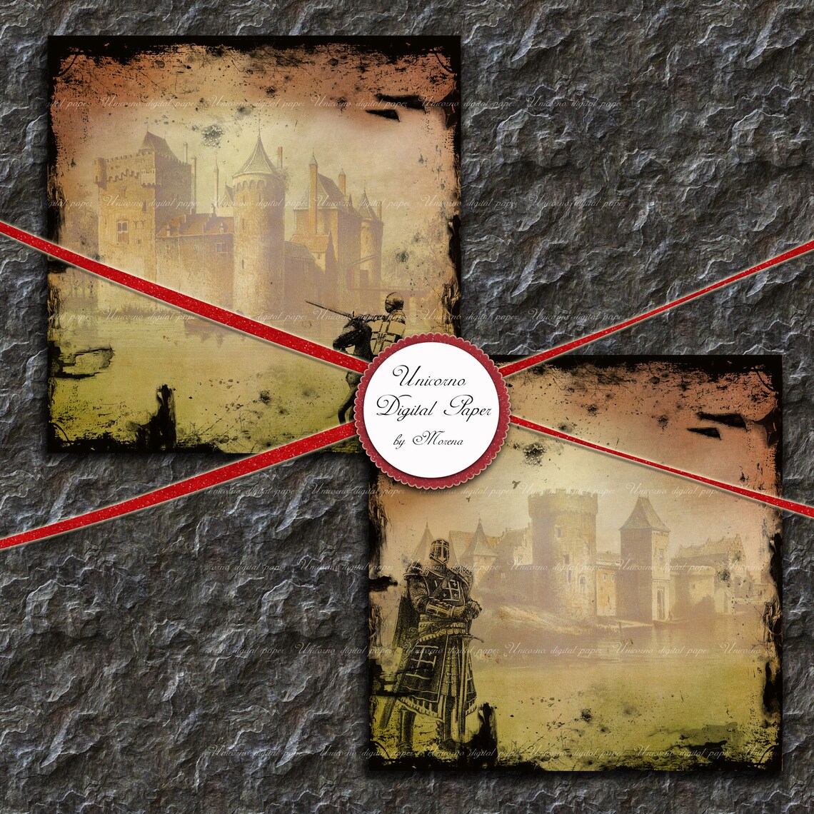 Castles and Knights Digital Paper, Scrapbook Paper, Gothic Printable - Etsy
