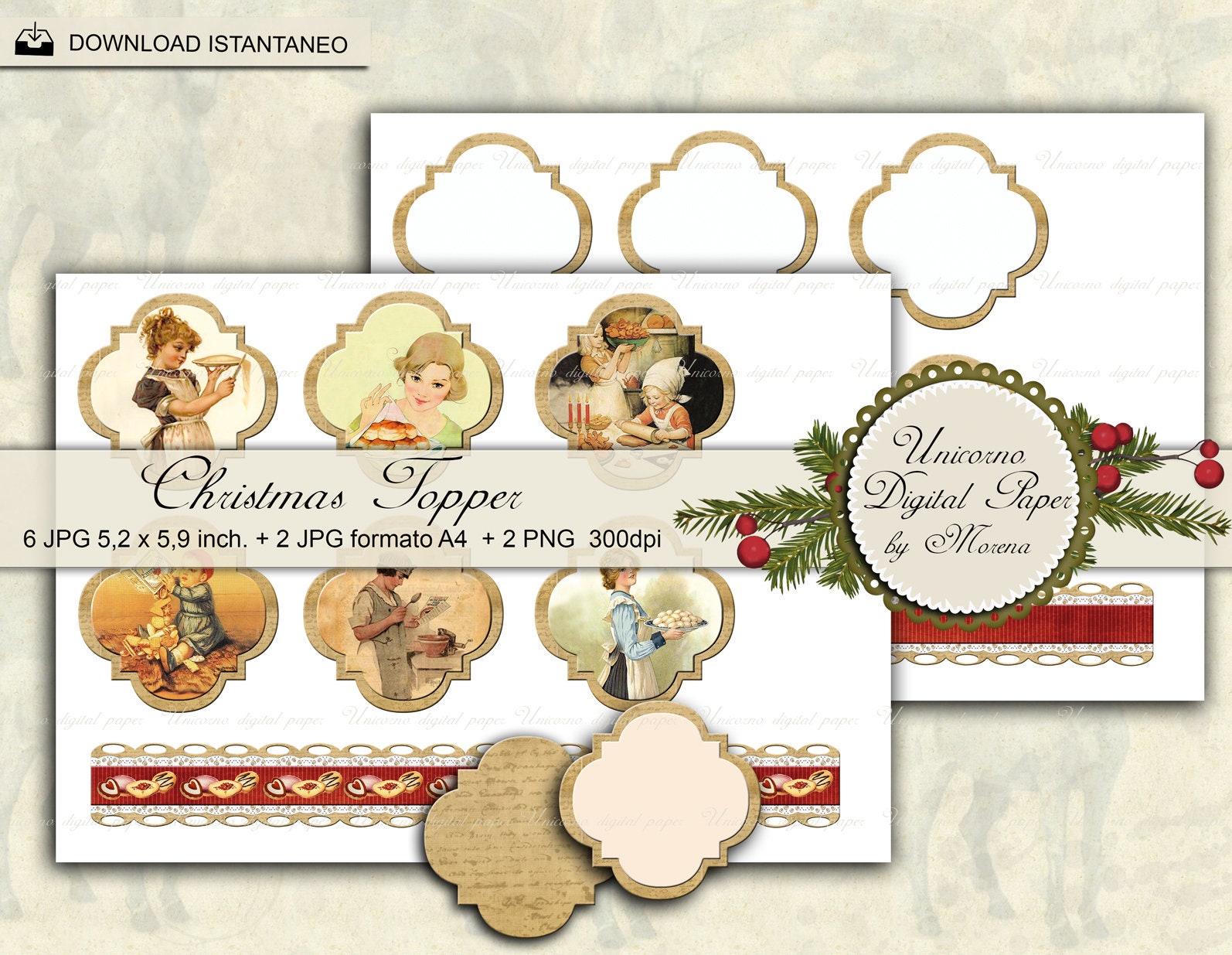 Christmas BAG TOPPER Cookie Bag Toppers or Candy Bag Toppers - Etsy