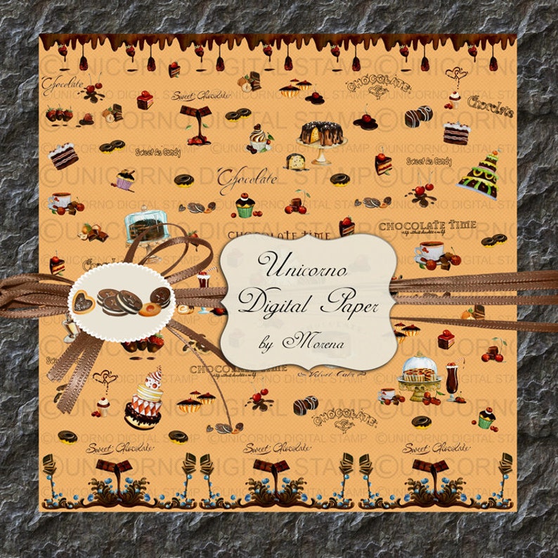 Chocolate Scrapbook Paper Kit Cake Paper Cookie Paper | Etsy