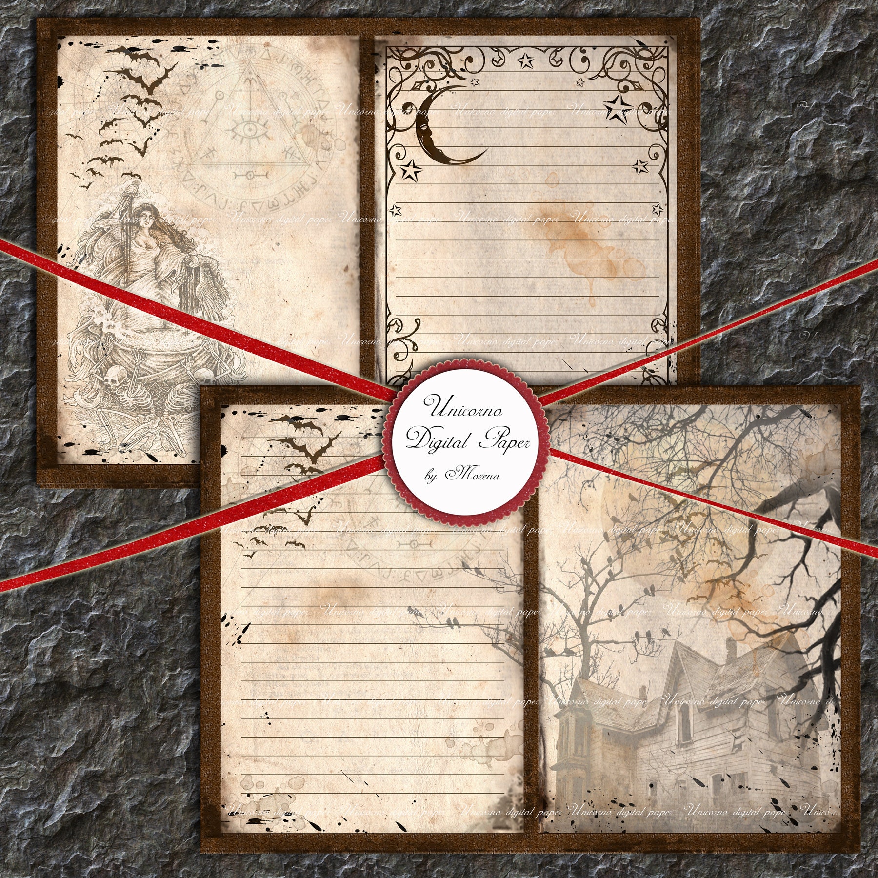 Witches Journal Kit, Digital Collage Sheet Gothic Journal Printable ...