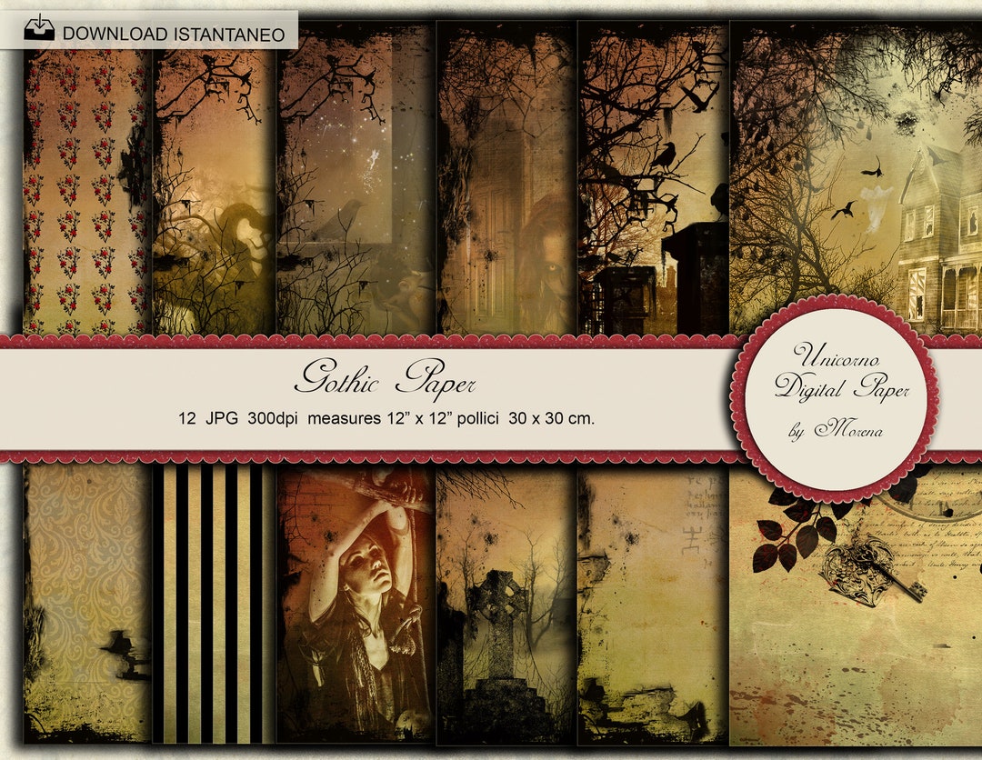 GOTHIC Grunge Paper Digital Paper, Scrapbook Paper, Gothic Printable - Etsy