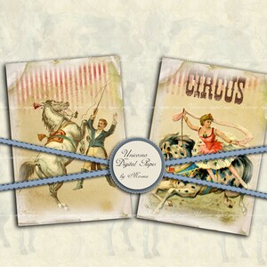 Vintage Circus Paper Pack, Digital Paper, Printable Pattern 3,5x5 Inch ...