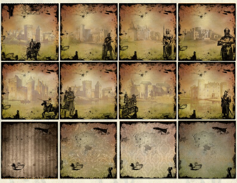 Castles and Knights Digital Paper, Scrapbook Paper, Gothic Printable - Etsy