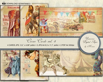 Vintage Circus Paper Pack Digital Paper Printable Pattern | Etsy
