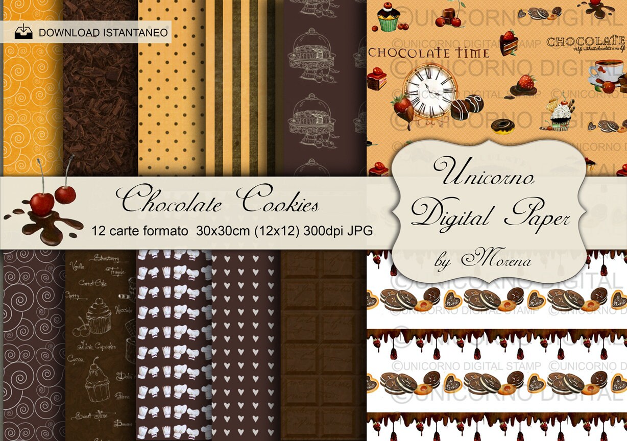 Chocolate Scrapbook Paper Kit Cake Paper Cookie Paper | Etsy