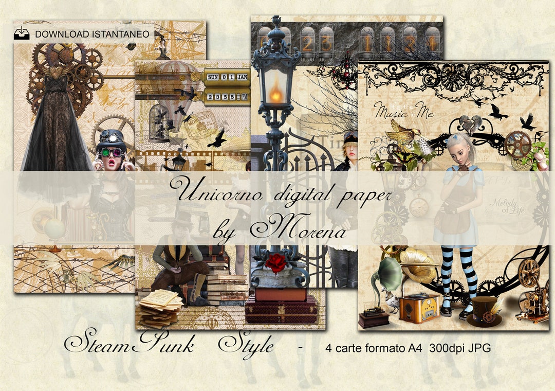 STEAMPUNK DIGITAL PAPER, Scrapbook Paper - Etsy
