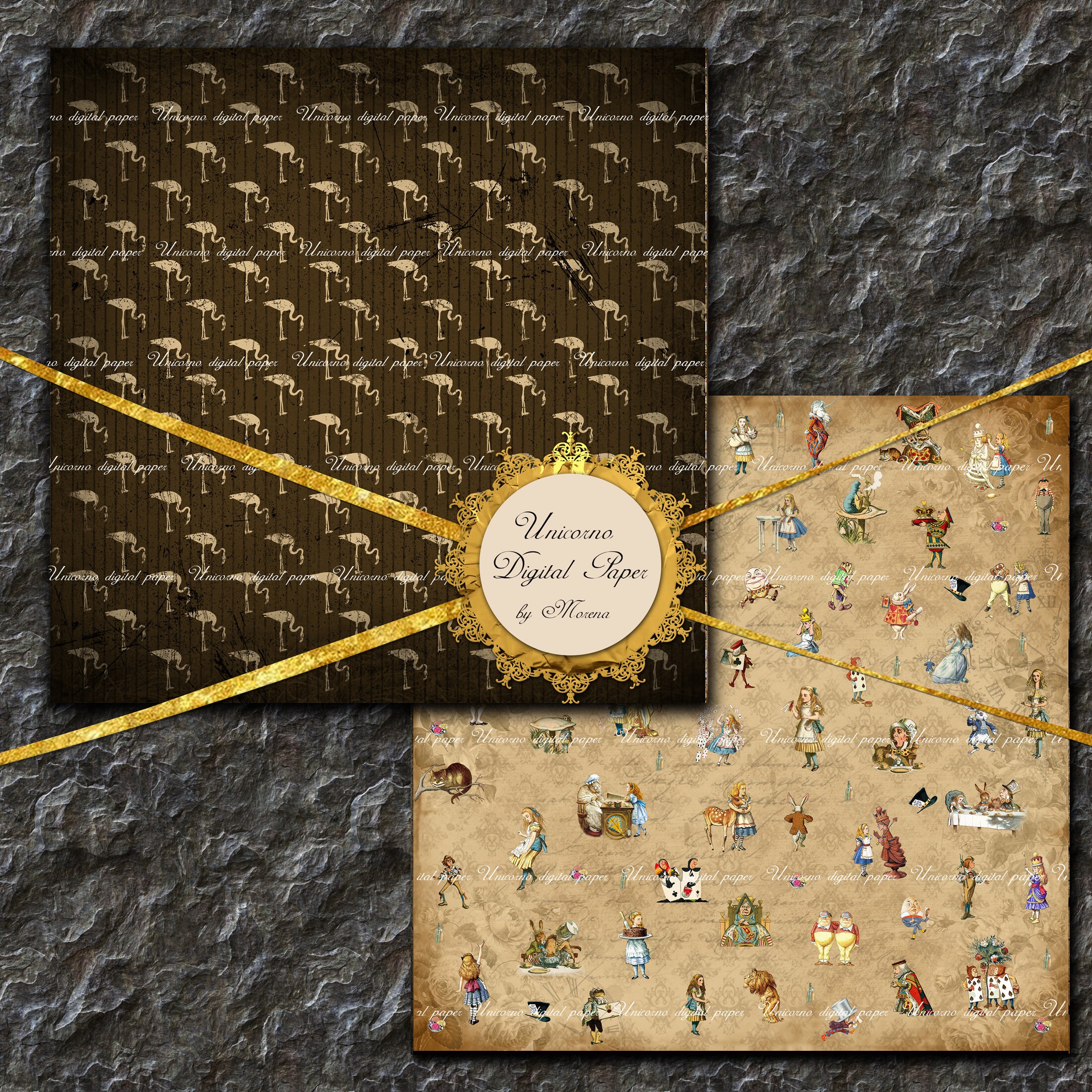 ALICE'S Adventures in Wonderland Scrapbook Digital Paper | Etsy