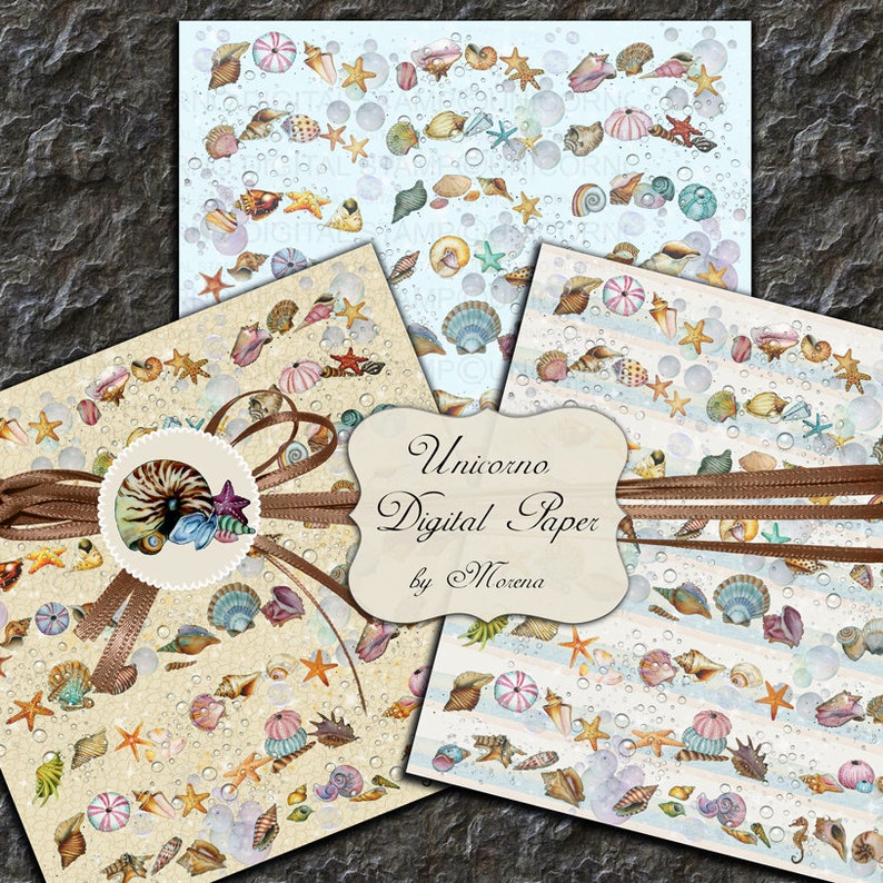 SEASHELL PATTERN Digital Paper Ocean Scrapbook Seashell - Etsy