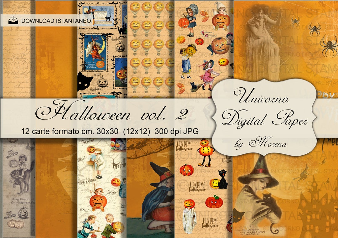 Halloween Paper Pack Stripes, Scrapbooking, Paper Crafting, Printable ...