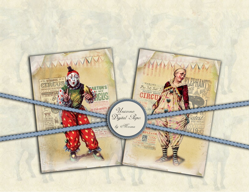 Vintage Circus Paper Pack Digital Paper Printable Pattern | Etsy