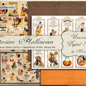 VICTORIAN HALLOWEEN, Halloween digital paper, Vintage Halloween, Creepy ...
