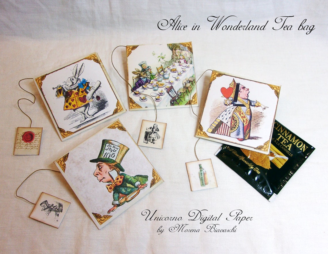 ALICE in Wonderland TEA BAGS, Individual Tea Bags, Tea Bag Paper, Tea ...