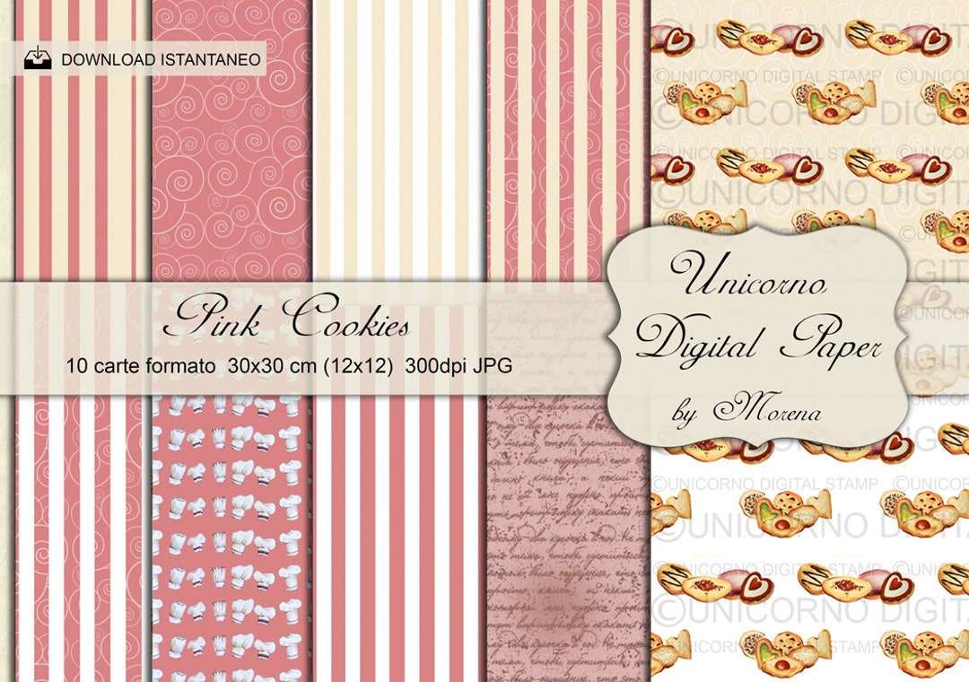 Digital Paper Pack, Pink Background, Scrapbook Cake Paper, Cake ...