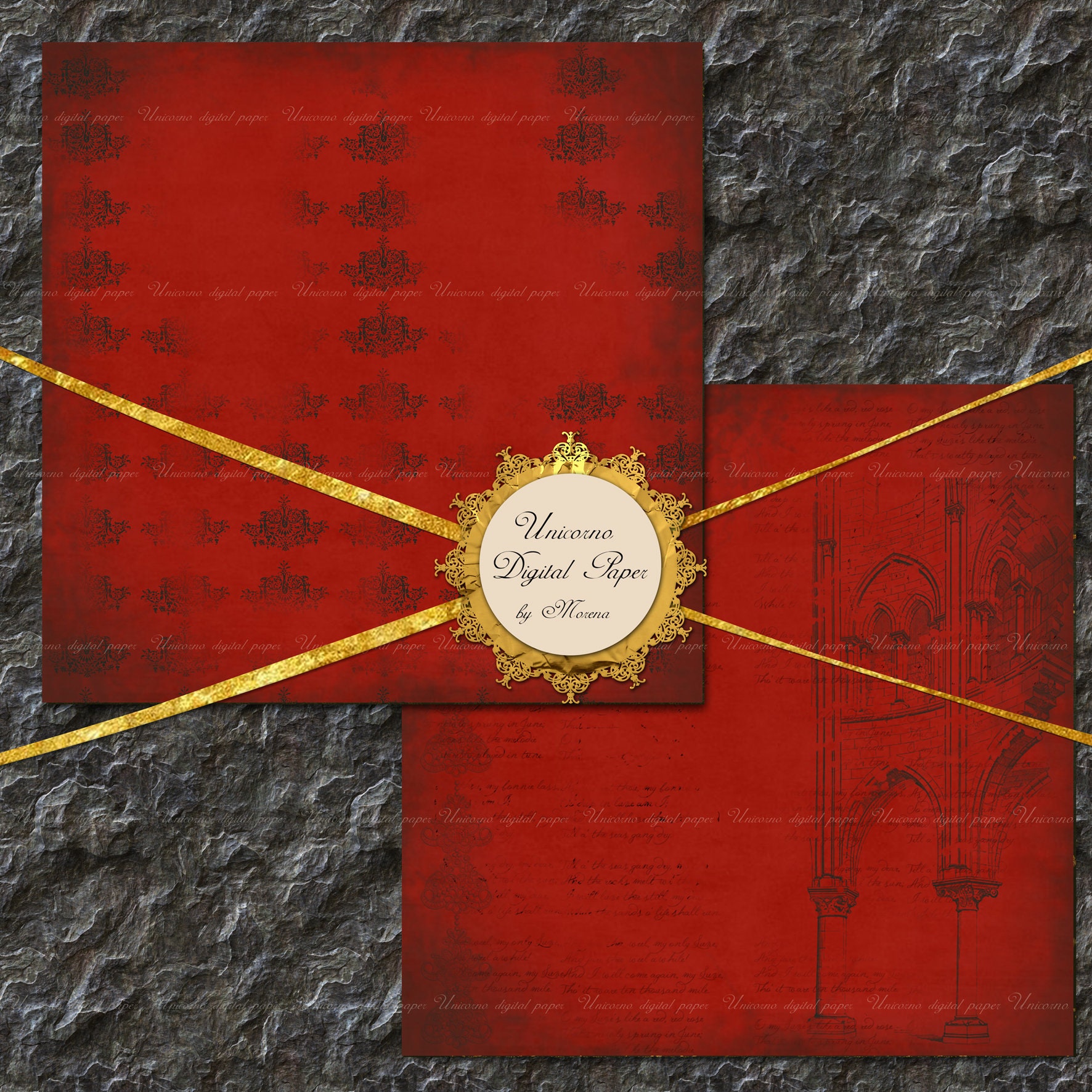 RED GRUNGE GOTHIC Digital Paper, Scrapbook Paper, Gothic Printables - Etsy