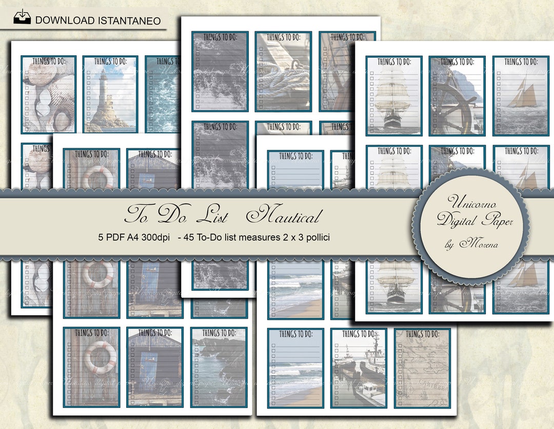 TO DO LIST Nautical Theme, Junk Journal Organize Template Printable Pdf ...