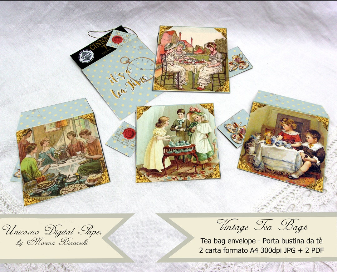 Vintage Tea Party TEA BAG ENVELOPES Printable, Tea Bag Holder - Etsy