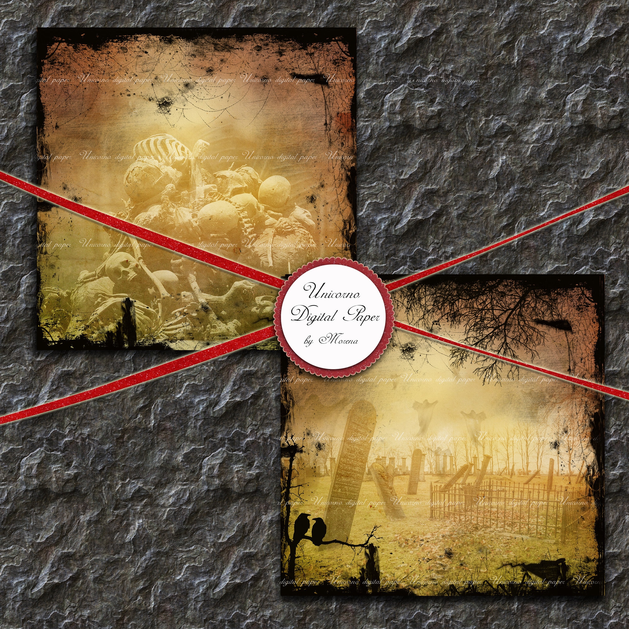 SKELETON Grunge Paper Digital Paper Scrapbook Paper Gothic | Etsy