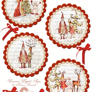 ELF digital paper, Elf, TAGS ELVES, Snowman, Christmas tree, digital ...