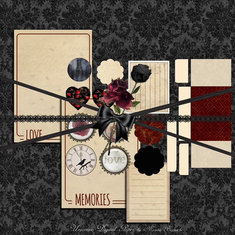 GOTHIC JOURNAL Art Journal Kit Romantic Diary for Gothic | Etsy