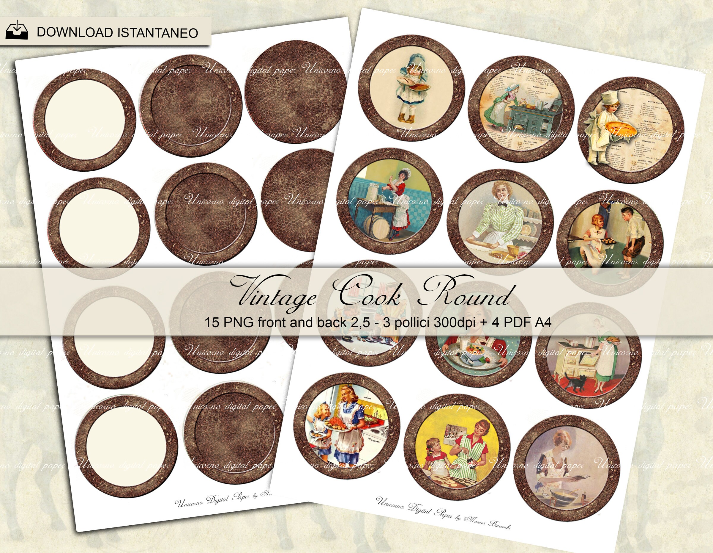 VINTAGE HOUSEWIFE COOKING Tag and Circles 25 Inches - Etsy