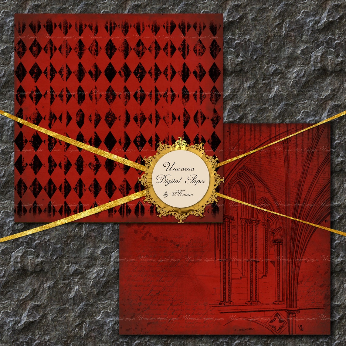 RED GRUNGE GOTHIC digital paper scrapbook paper gothic | Etsy