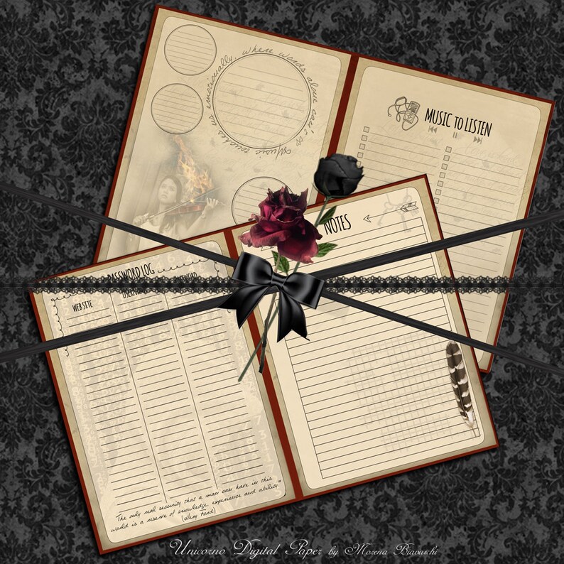 GOTHIC JOURNAL Art Journal Kit Romantic Diary for Gothic - Etsy UK