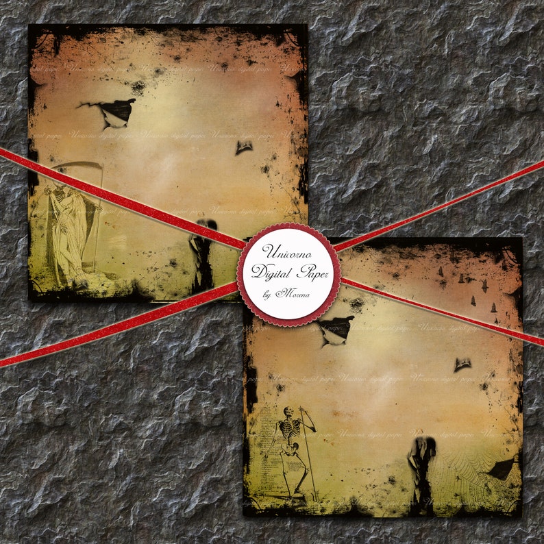 SKELETON Grunge Paper Digital Paper Scrapbook Paper Gothic | Etsy