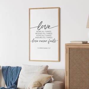 Love Bears All Things Wall Art Digital Download, 1 CORINTHIANS 13:7 ...