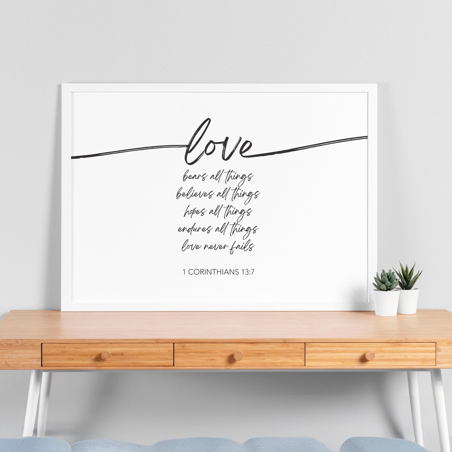 Love Bears All Things Wall Art Print Digital Download, 1 CORINTHIANS 13 ...