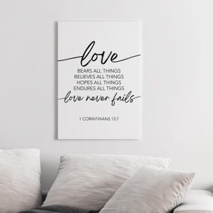 Love Bears All Things Wall Art Digital Download, 1 CORINTHIANS 13:7 ...