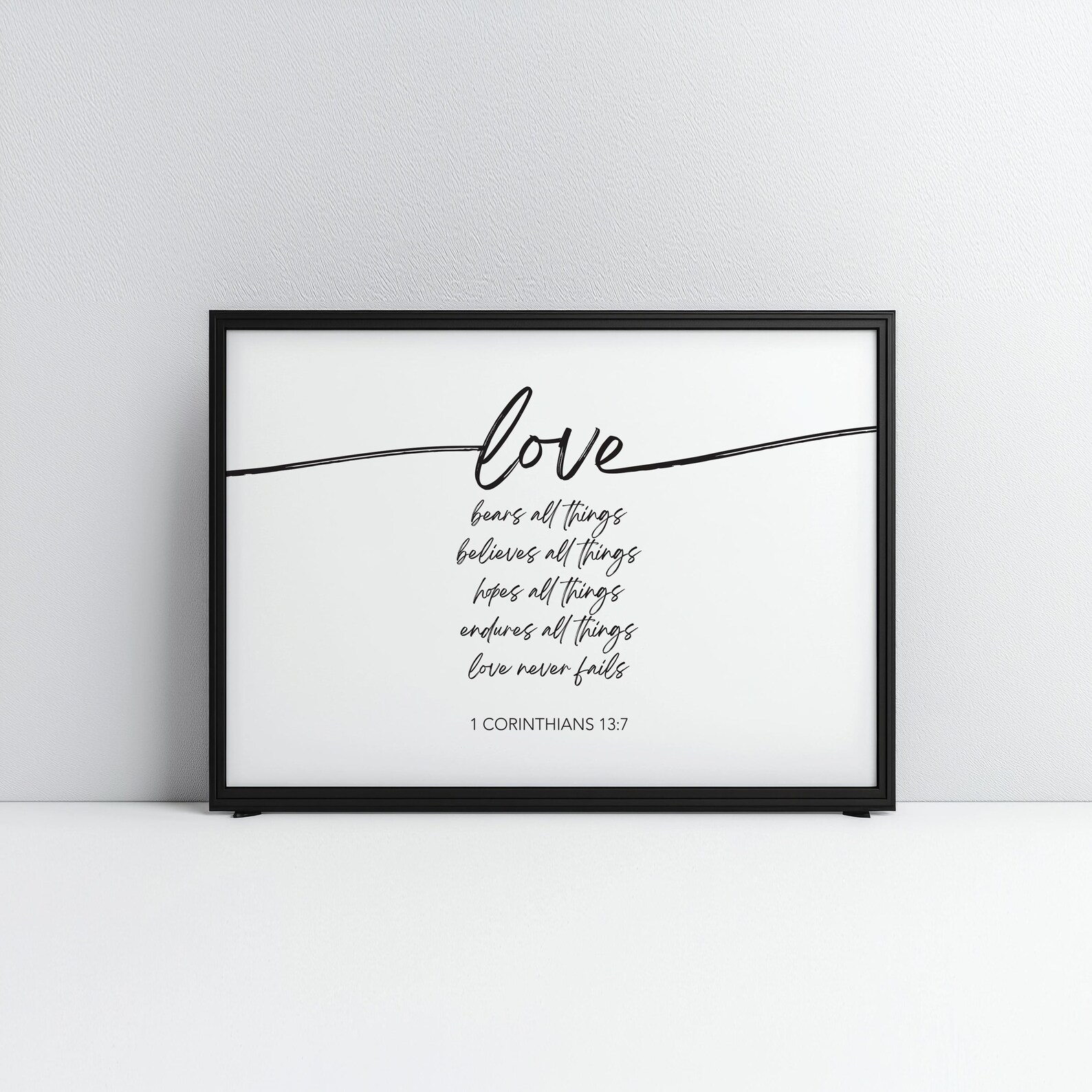Love Bears All Things Wall Art Print Digital Download, 1 CORINTHIANS 13 ...