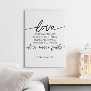 Love Bears All Things Wall Art Digital Download, 1 CORINTHIANS 13:7 ...