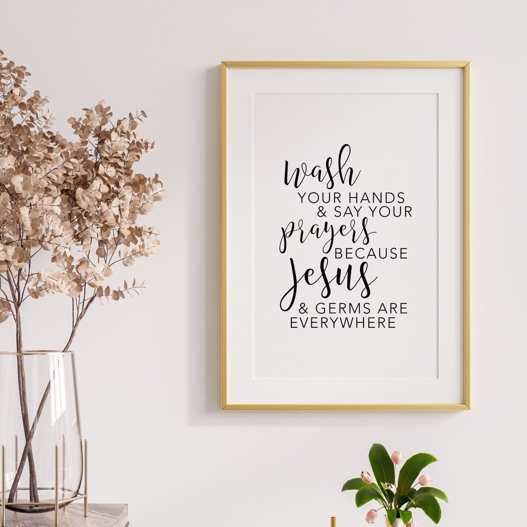 Wash Your Hands and Say Your Prayers Print - Digital Download - Funny ...