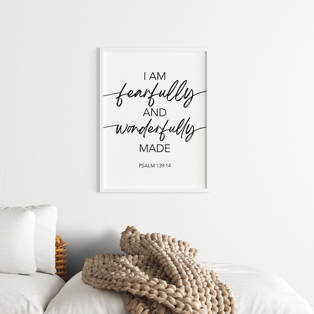I Am Fearfully and Wonderfully Made, Wall Art, Psalm 139:14 Digital ...